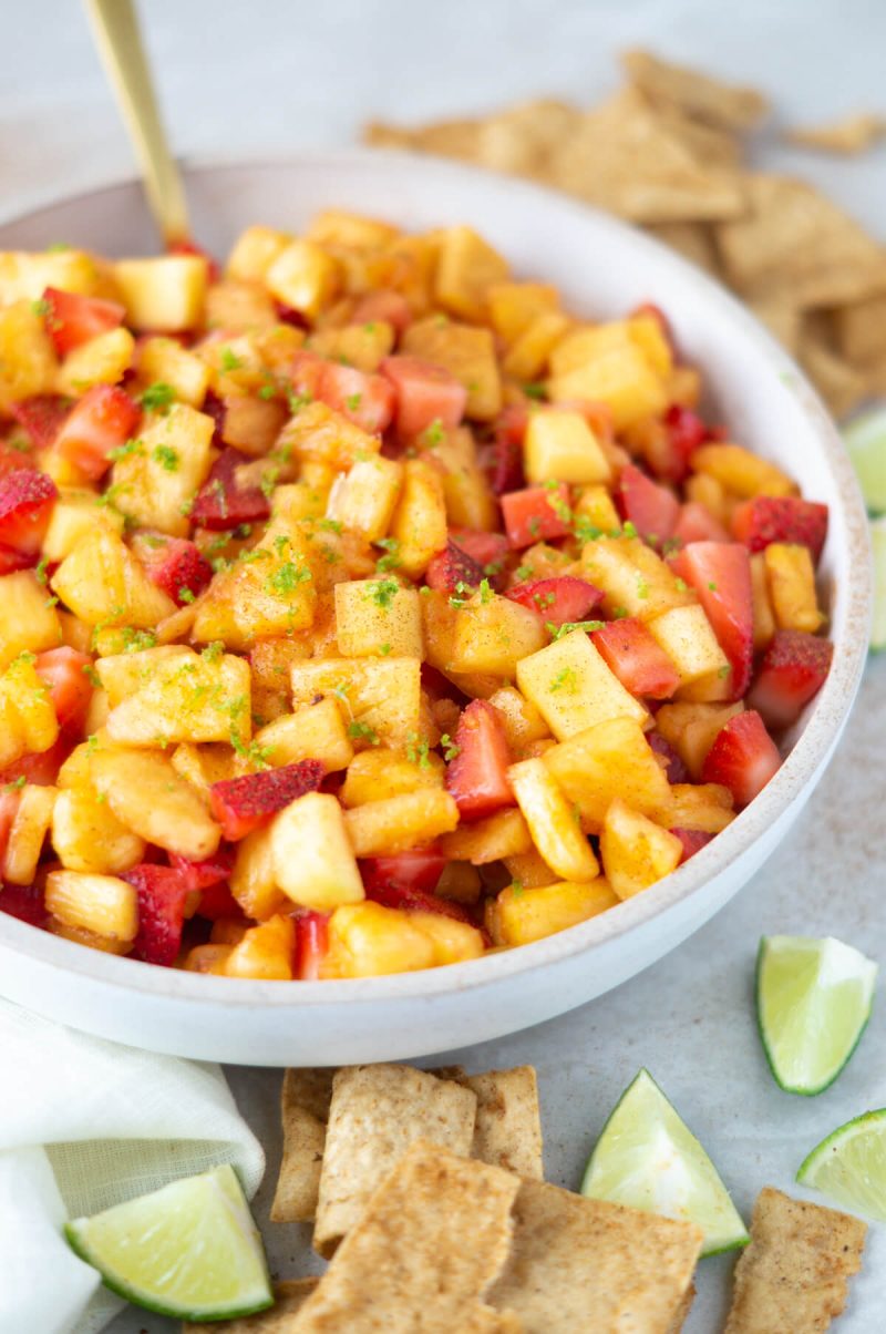Easy Summer Fruit Salsa Recipe With Cinnamon Chips | Begin With Balance