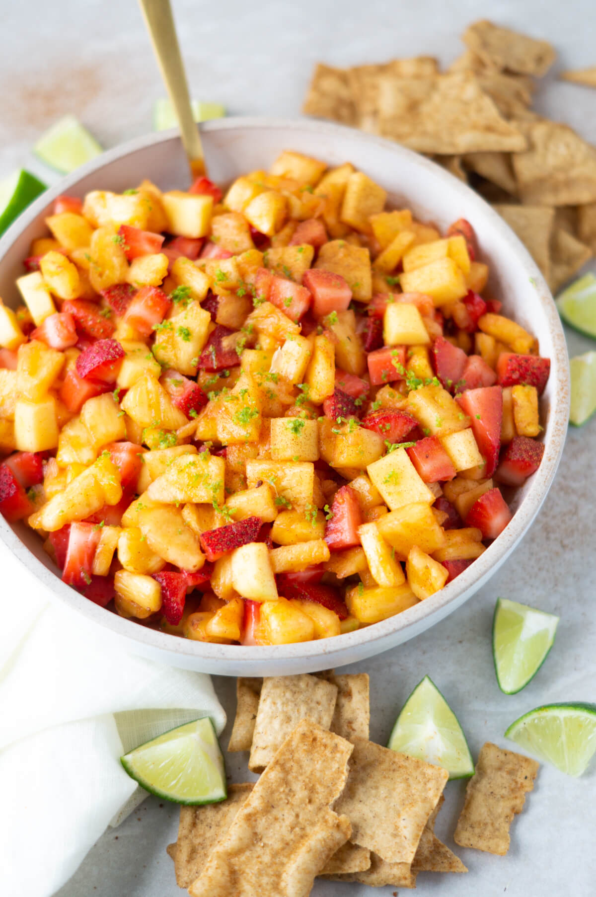 Easy Summer Fruit Salsa Recipe With Cinnamon Chips | Begin With Balance