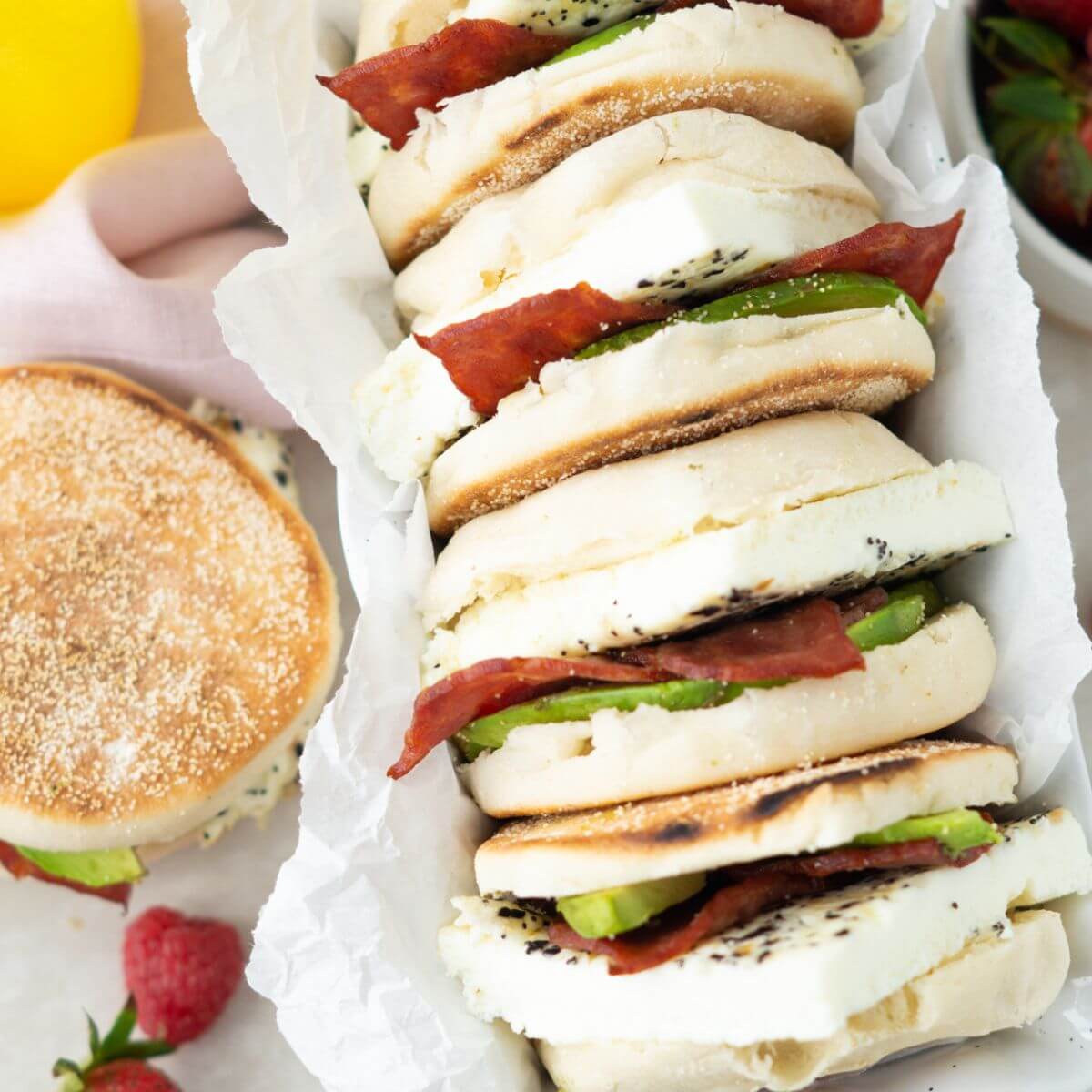 Starbucks Copycat Breakfast Sandwich With Turkey Bacon And Egg Whites