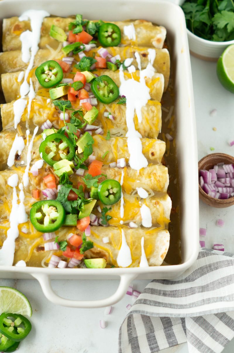 Easy, Homemade Slow Cooker Sweet Pork Enchiladas | Begin With Balance