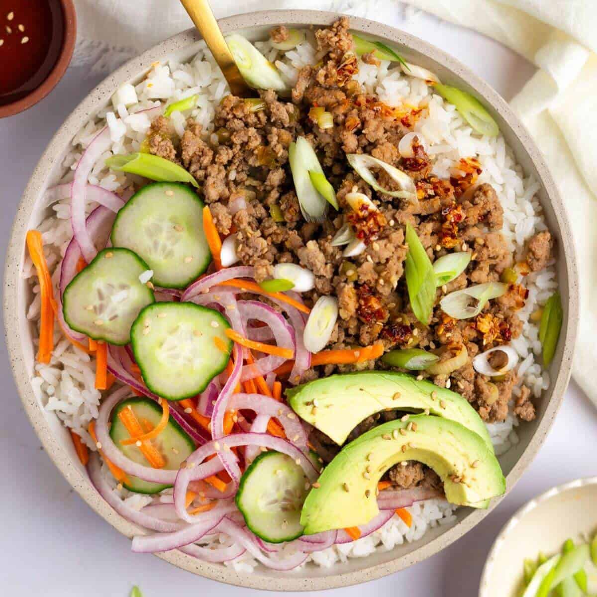 Korean Inspired Ground Turkey Bowls | Begin With Balance