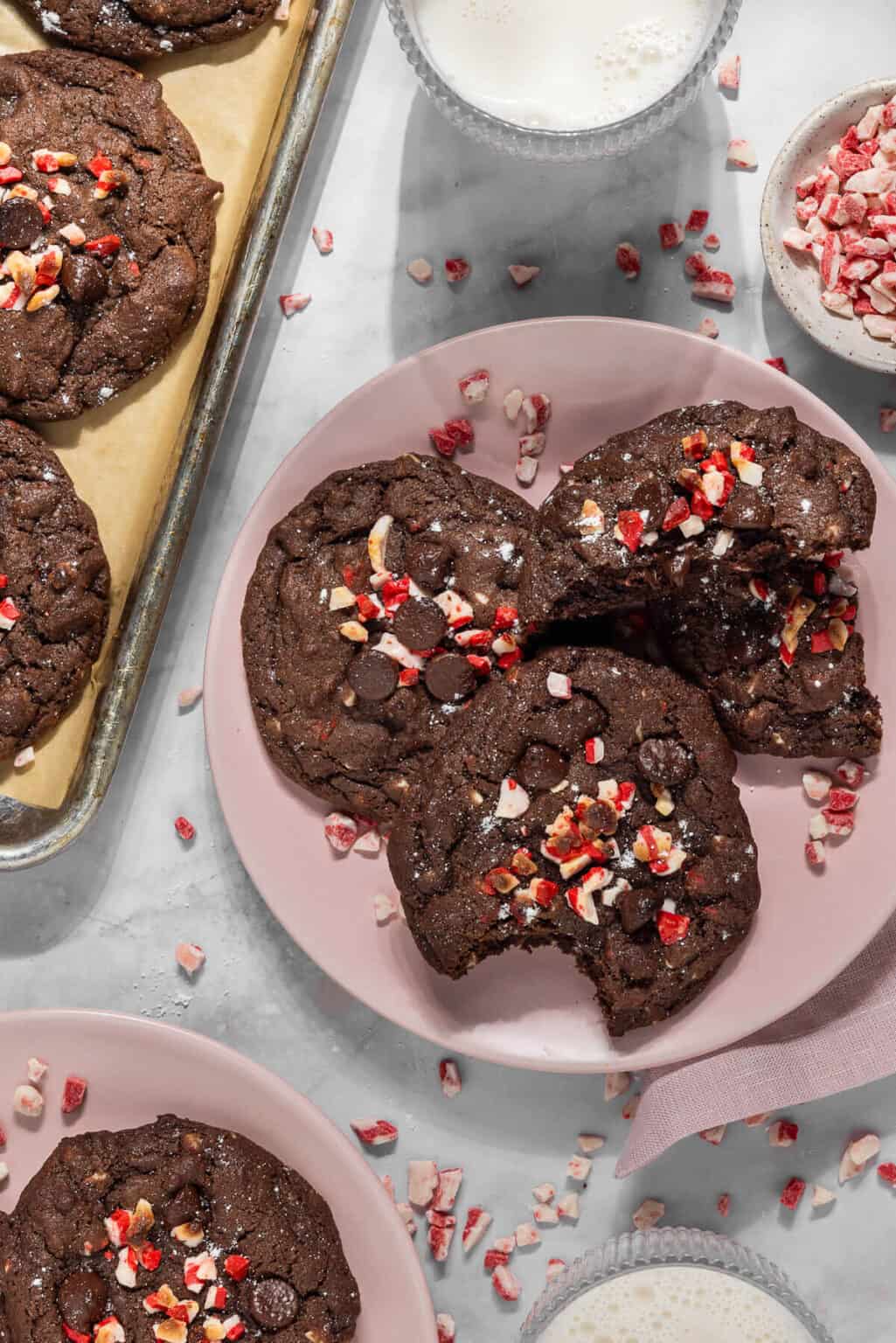 Double Chocolate Peppermint Crunch Cookies | Begin With Balance