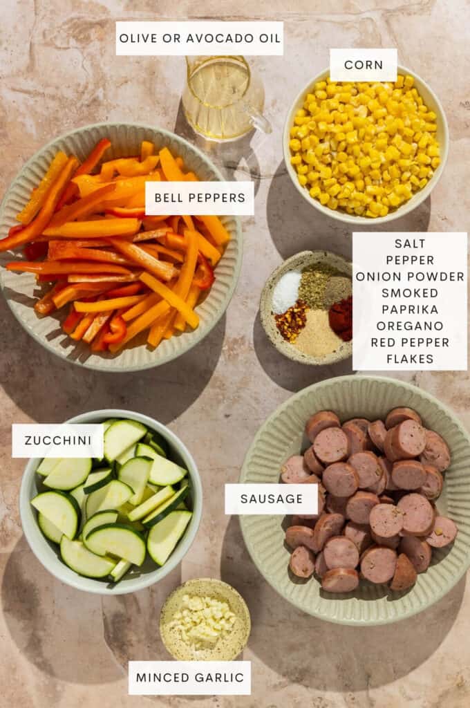 One Pan Sausage and Veggie Skillet | Begin With Balance